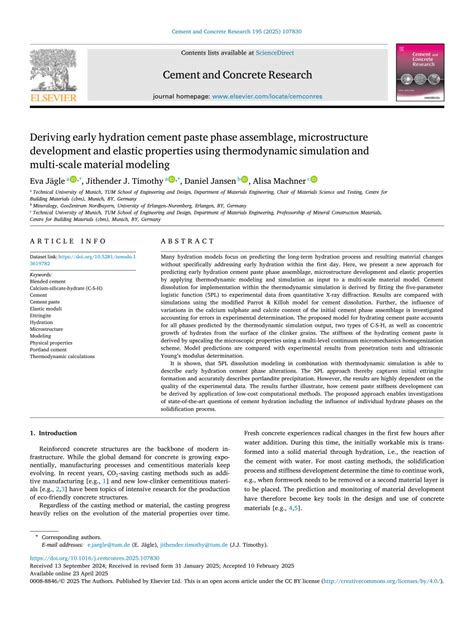 Pdf Deriving Early Hydration Cement Paste Phase Assemblage Microstructure Development And