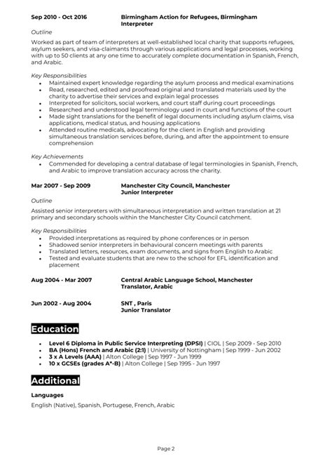 Interpreter CV Example Guide Get Noticed