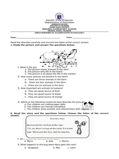 english 3 q1 test ok pdf sentence linguistics plural