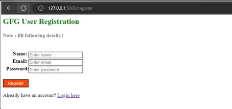 How To Store Username And Password In Flask Geeksforgeeks