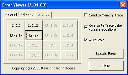 VBA Sample Program Error Term Viewer Sample VBA Keysight