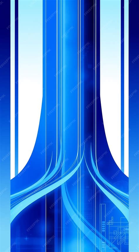 Abstract Blue Background With Lines And Curves Premium Ai Generated Image