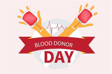 6월 14일 세계 헌혈자의 날 프리미엄 벡터