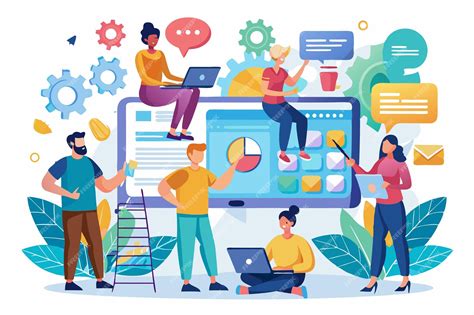 A Diverse Group Collaborates On Mobile Interface Design Using Laptops And Digital Tools In A