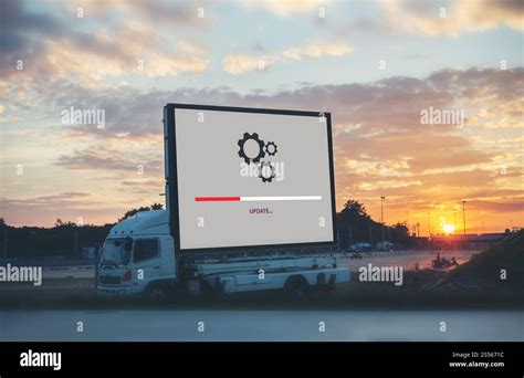 Setting Screen On Billboard Outdoor Advertising Mock Up Public Information Board On City Road