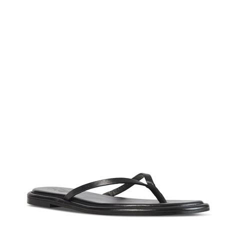 Womens Suki Leather Flip Flops In Black Little Burgundy