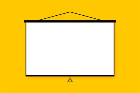 빈 프로젝션 화면 프리젠 테이션 보드 프리젠 테이션 광고 프로젝트 및 회의를위한 화이트 보드 모형 템플릿 벡터 일러스트 레이 션