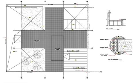 Roof Plan Detail 2d View Cad Construction Unit Layout File In Autocad Format