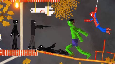 Spider Man And Hulk Vs Crime On Treehouse In People Playground YouTube