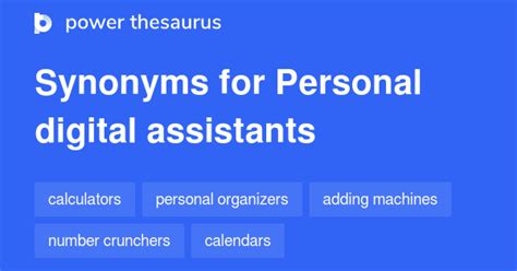 61 Personal Digital Assistants Synonyms