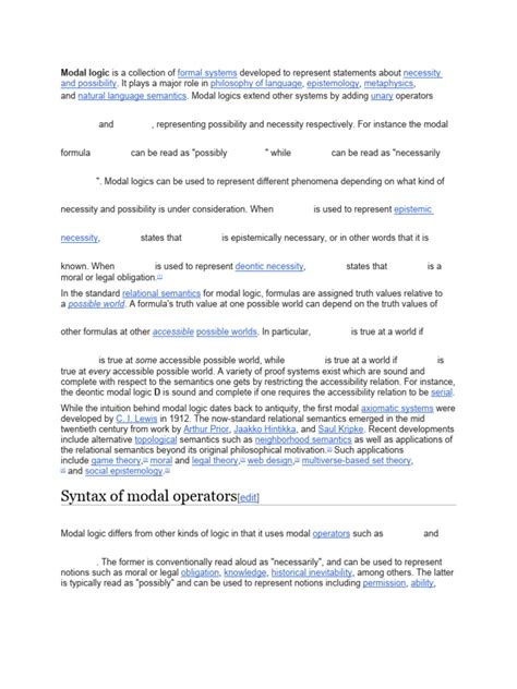 Syntax Of Modal Operators Pdf Modal Logic Logic