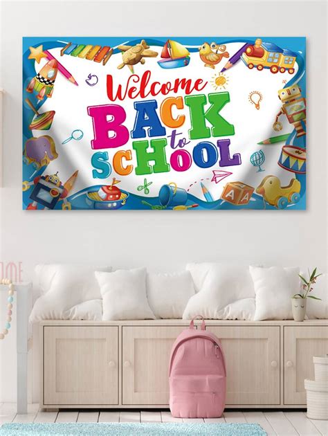 Welcome School Backdrop Banner First Day Of School Backdrop Welcome