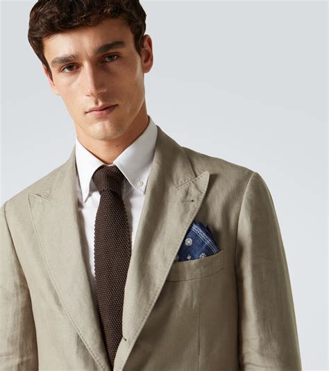 블루 실크 포켓 스퀘어 Brunello Cucinelli Mytheresa