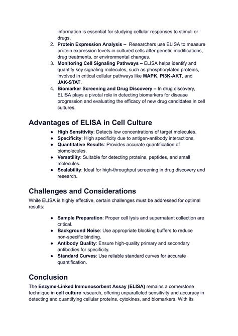 Cell Enzyme Linked Immunosorbent Assay Elisa Culture 1 Pdf