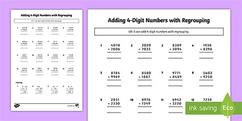 Adding 4 Digit Numbers With Regrouping Teacher Made Adding 4 Digit Numbers With Regrouping Teacher Made