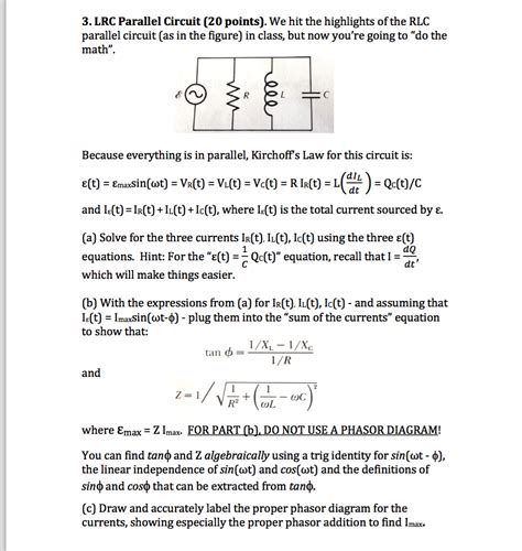 Solved LRC Parallel Circuit We Hit The Highlights Of The RLC Chegg