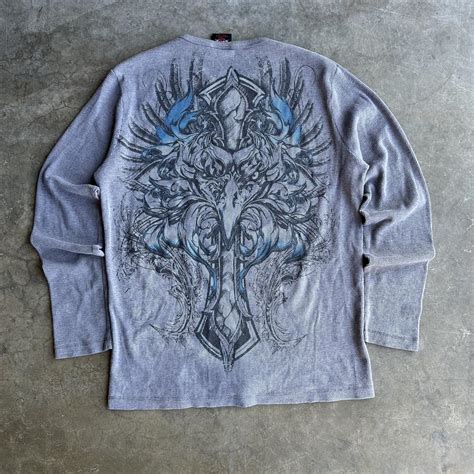 Y2k Mma Thermal Long Sleeve Mma Elite Waffle Knit Depop