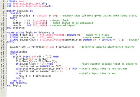 Trying To Implement This Debouncing Circuit In Vhdl