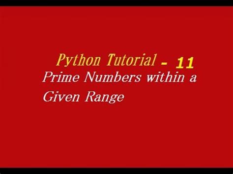 Python Program To Print All Prime Numbers In An Interval YouTube