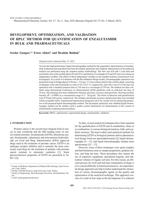 Pdf Development Optimization And Validation Of Hplc Method For Quantification Of