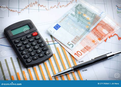 Calculator And Euro Currency On Business Graph Stock Photo Image Of Earnings Commerce