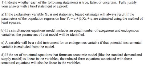 statistics instrumental variable regression questions mathematics