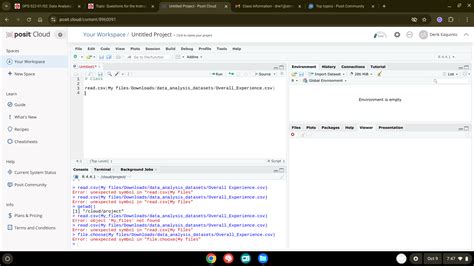 Cant Code Files Directly Into Rstudio Posit Cloud Due To The Space In