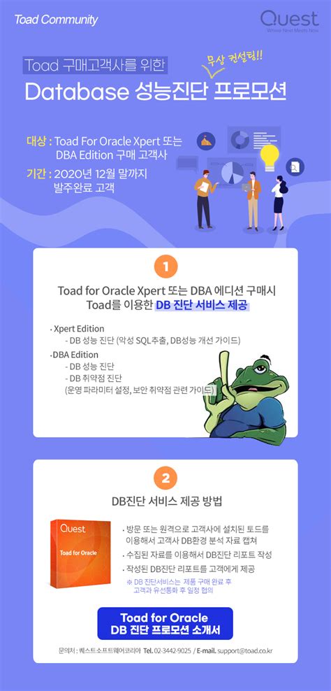 Toad 구매 고객사를 위한 Db 무상 진단 컨설팅 프로모션 이벤트 토드 커뮤니티 Toad Community