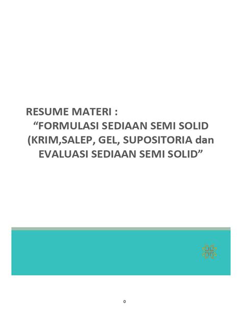 Kelompok 1 Formulasi Sediaan Semi Solid Krim Salep Gel