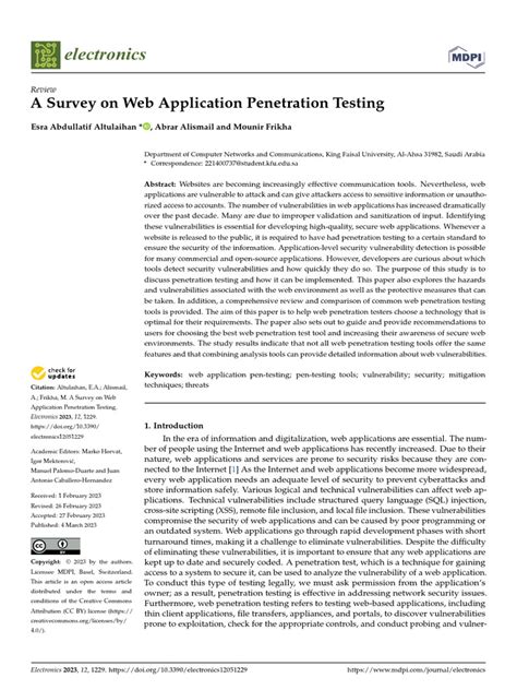 a survey on web application penetration testing pdf penetration test security