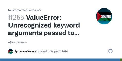 Valueerror Unrecognized Keyword Arguments Passed To Dense · Issue 255