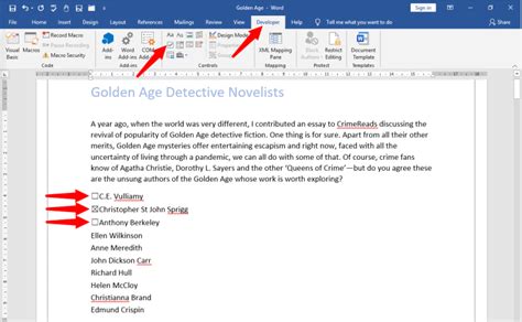 How To Insert A Checkbox In Word OfficeBeginner