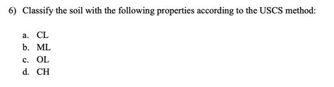Solved Classify The Soil With The Following Properties Chegg