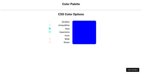 COLOR PALETTE Codesandbox