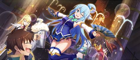 Megumin Aqua Darkness Satou Kazuma Chomusuke And 1 More Kono