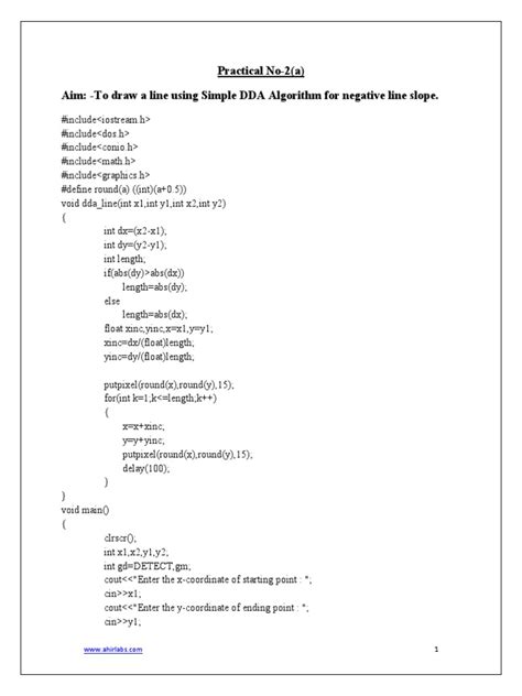 practical no 2 cg pdf algorithms computer science