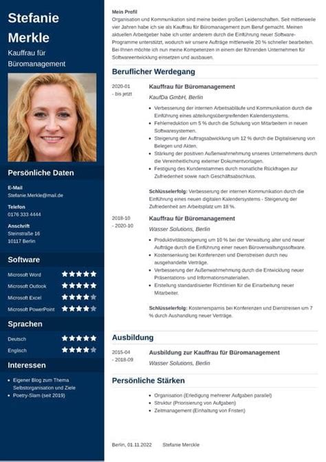 Lebenslauf Bürokauffrau Mann Muster And Vorlagen