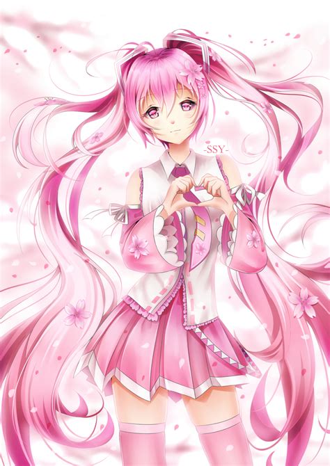 Hatsune Miku And Sakura Miku Vocaloid Drawn By Xiaosan Ye Danbooru