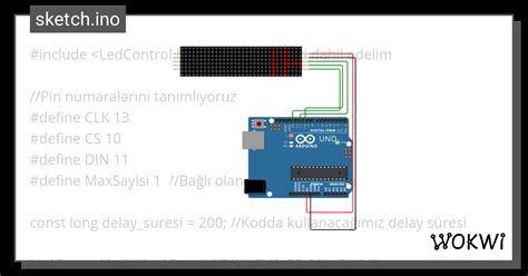 DOTMATRİX yazdırma Wokwi ESP32 STM32 Arduino Simulator