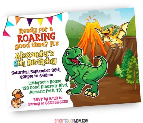 Dinosaur Invitation Wording