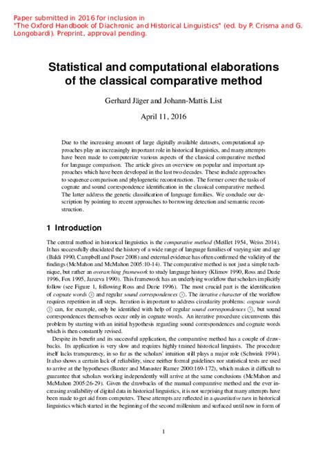 Pdf Statistical And Computational Elaborations Of The Classical
