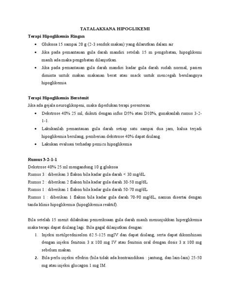Tatalaksana Hipoglikemi Pdf