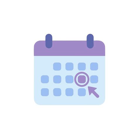 Simple Flat Design Calendar With Pointer Cursor Icon Appointment