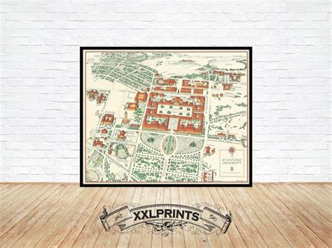 Old Perspecitve View Of Stanford University 1943 Birds Etsy