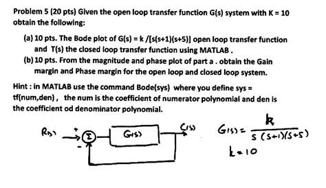 solved problem 5 20 pts given the open loop transfer