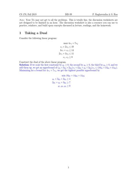 Dis09 Sol Pdf Download Free Pdf Linear Programming Graph Theory