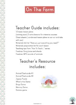 On The Farm Printable Materials And Twelve Lesson Plans By Marta Zborowska