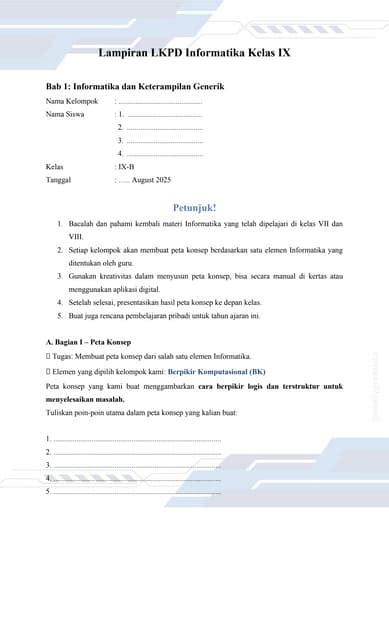 Lkpdbab1informatikakelas9 Informatika Dan Keterampilan Generikdocx Docx