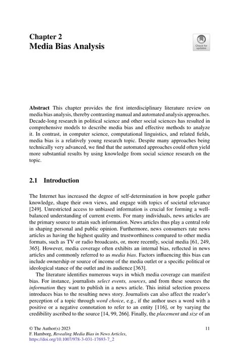 Pdf Media Bias Analysis