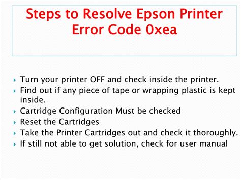 PPT How To Fix Epson Printer Error Code Xea PowerPoint Presentation ID